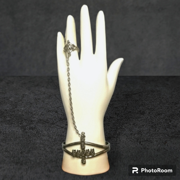 Jewelry | Skull Bracelet Ring Combo Hand Chain | Poshmark